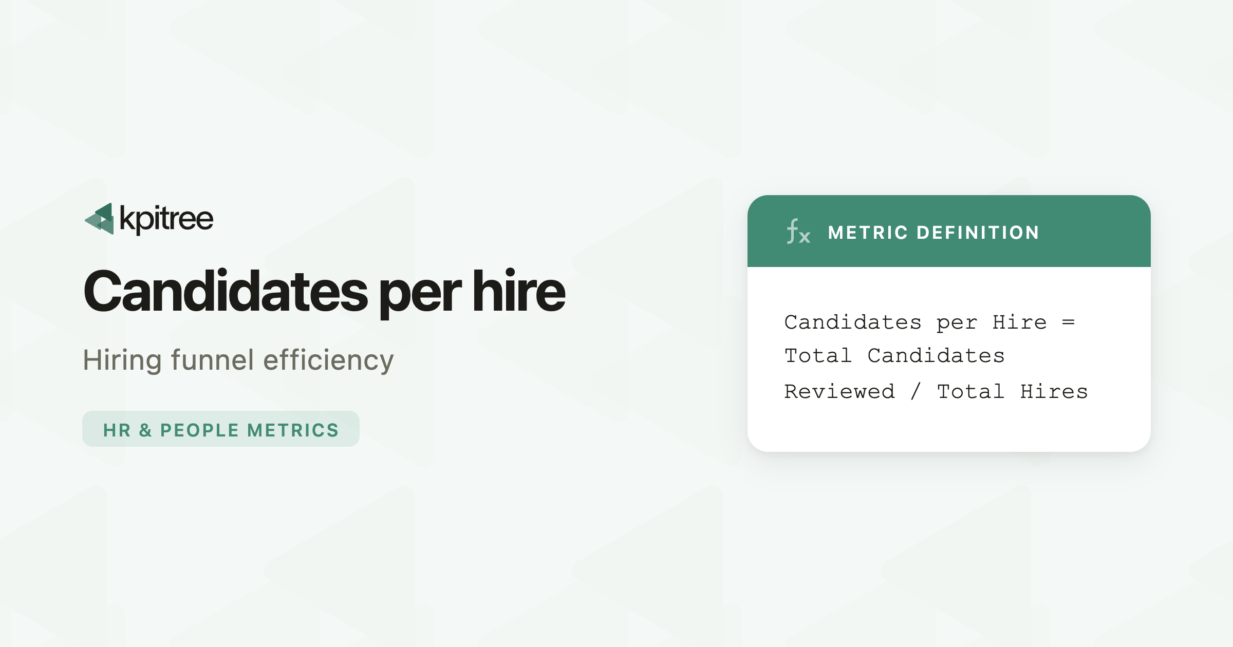 Candidates per Hire - KPI Tree